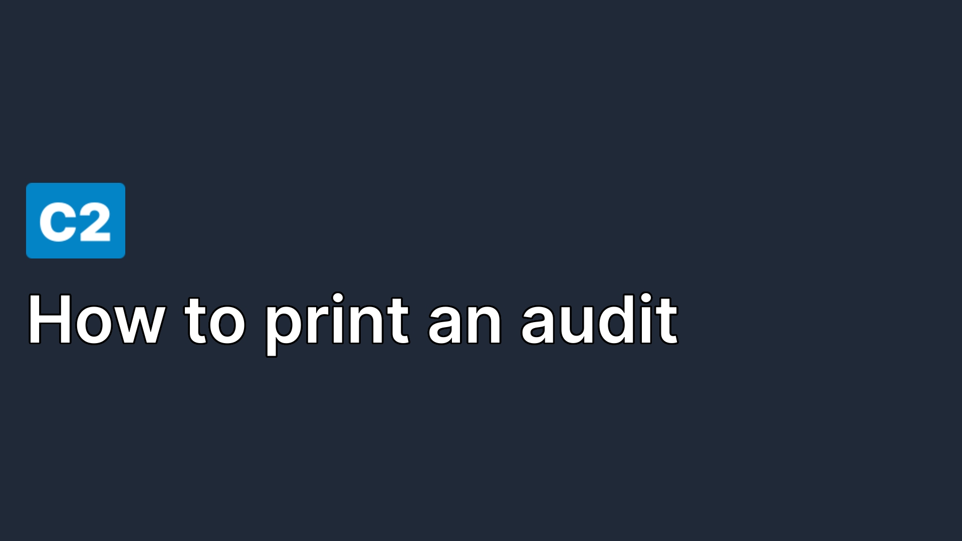 How to print an audit
