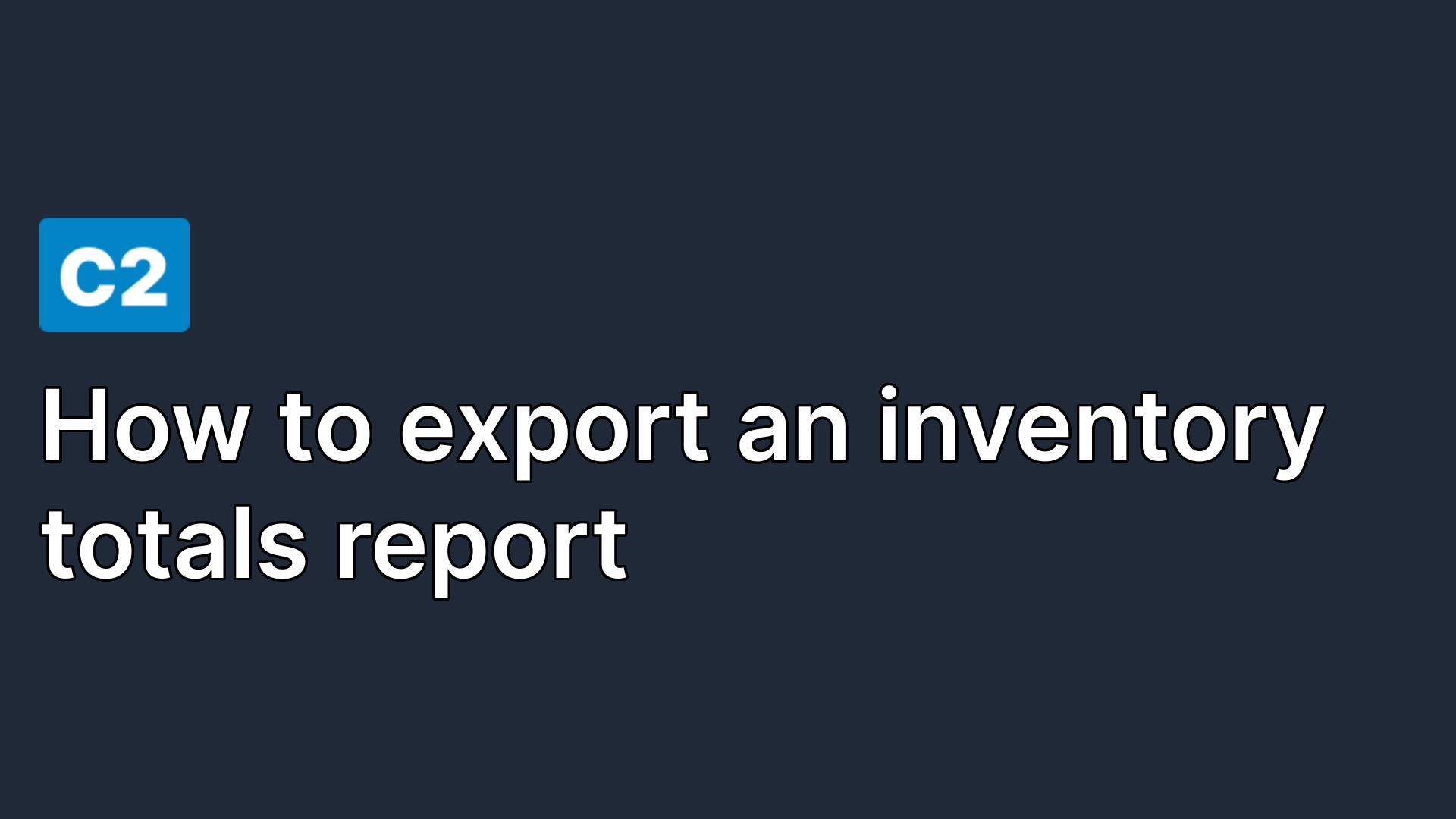 How to export an inventory totals report