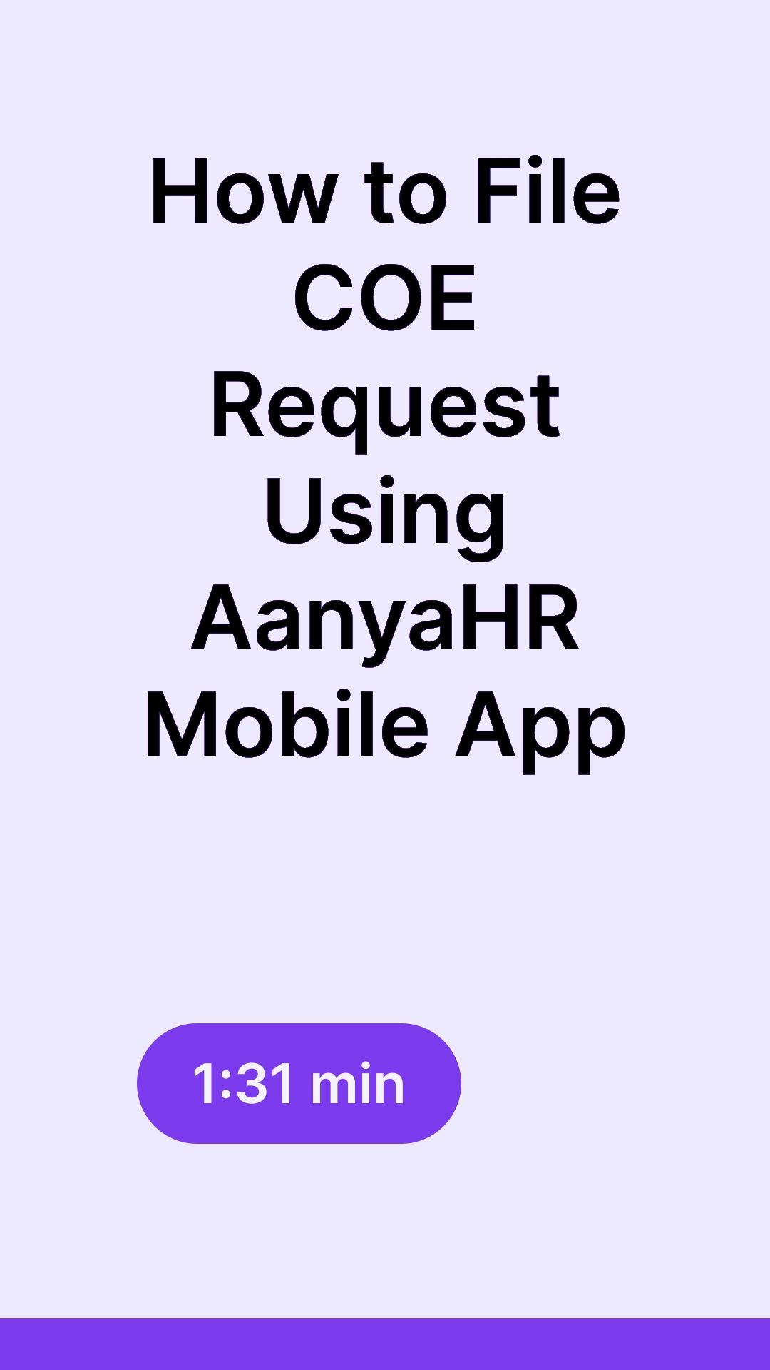 How to File COE Request Using AanyaHR Mobile App