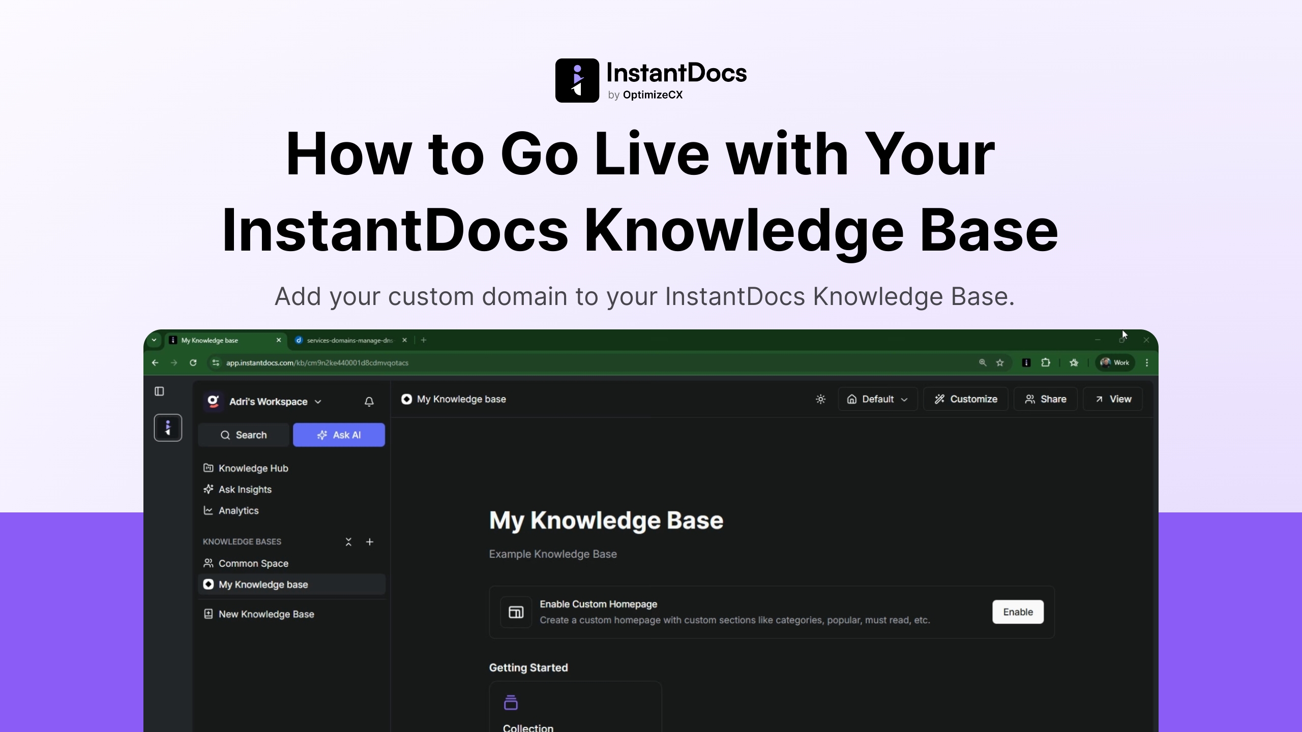 How to Go Live with Your InstantDocs Knowledge Base