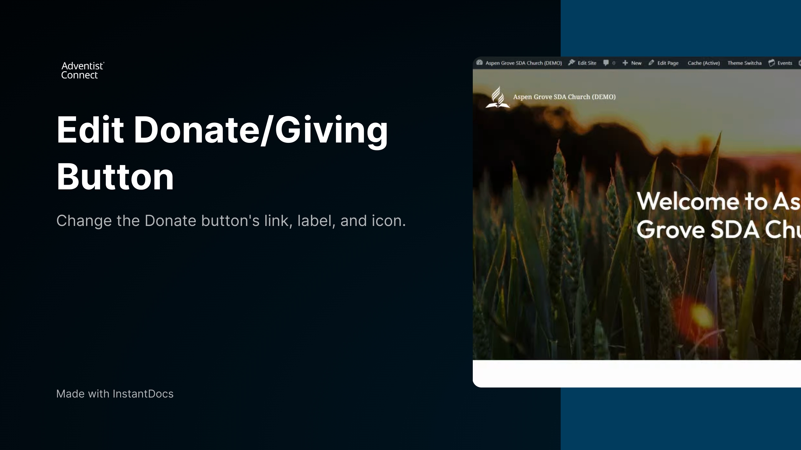 Edit Donate/Giving Button